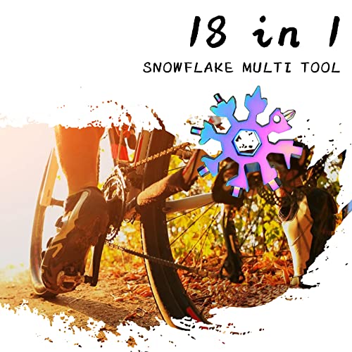 Halovin 3PCS 18-in-1 Snowflake Multi-tool, Stainless Steel Snowflake Multitool Snowflake Tool Card for Him Husband Men Boyfriend Boys, Christmas New Year's Friends Gift for Outdoor Cycling, Camping