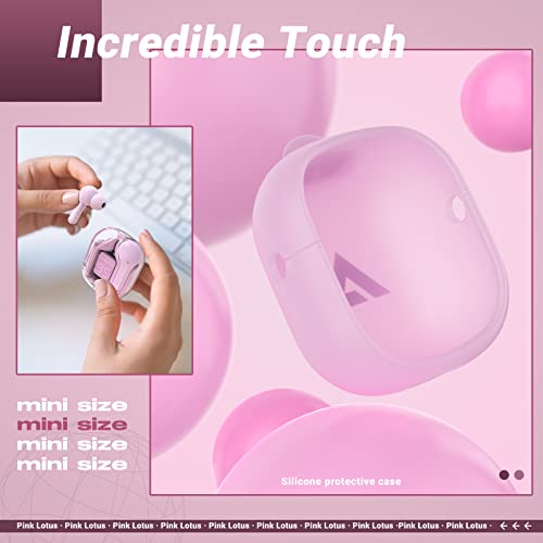 ACEFAST Wireless Earbuds, Bluetooth Headphones with ENC Noise Canceling Translucent Earphones, HiFi Dual Stereo Microphone Mini in-Ear Earbuds Touch Control with Charging Case and LED Digital Display