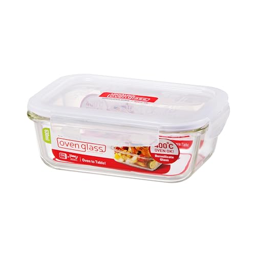 LOCK & LOCK Purely Better Glass Food Storage Container with Lid, 21 Ounce, Clear