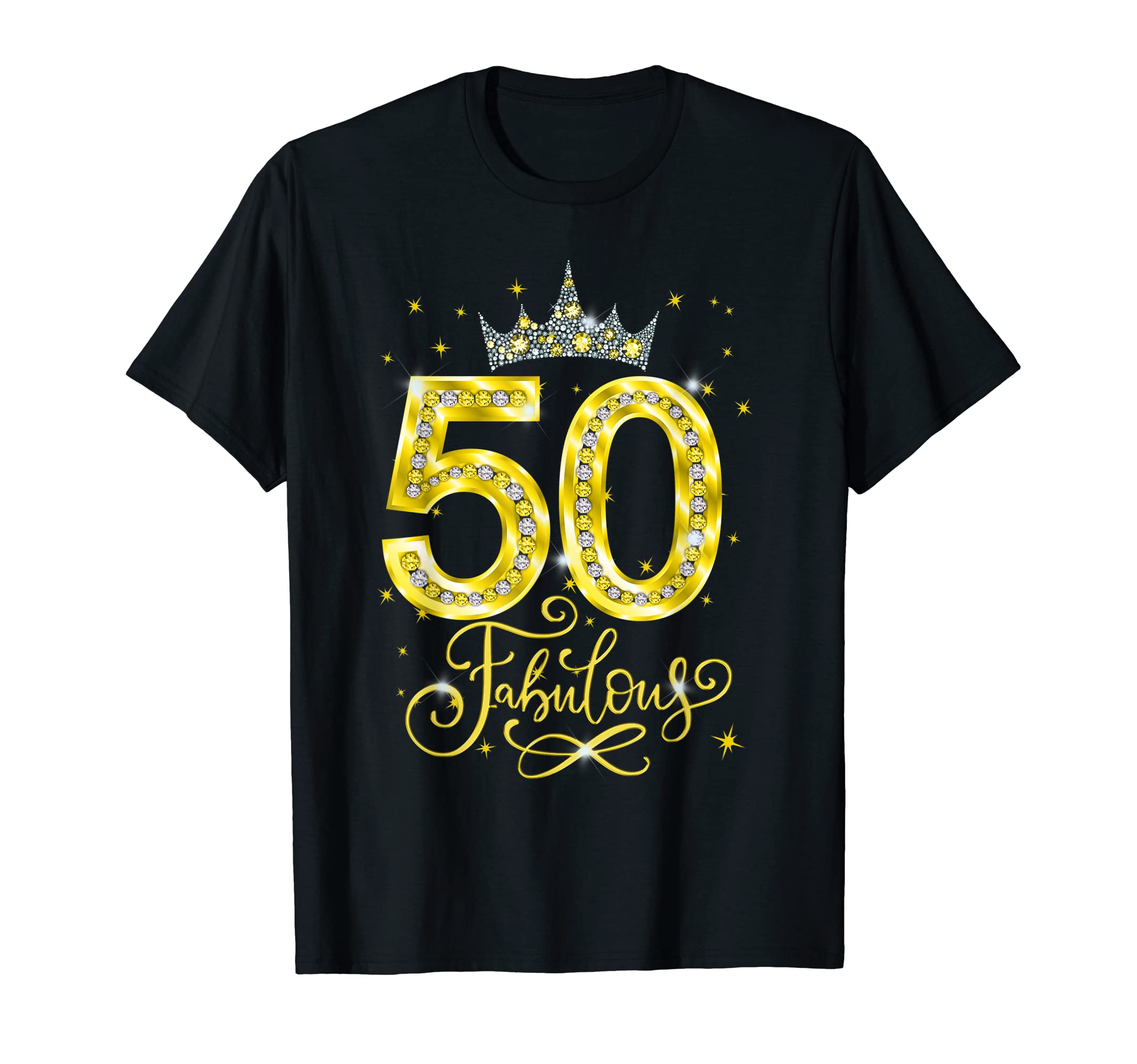 50 Year Old Gifts 50th Birthday Queen Diamond Heels Crown T-Shirt