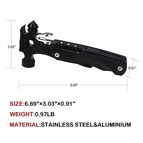 Multitool Hammer,Gift for Men, Father's Day Unique Gift from Son Daughter,Christmas Presents Stocking Stuffers for Men Husband Boyfriend, 14 in 1 Camping Gear Multi Tool, Camping Gadgets Accessories