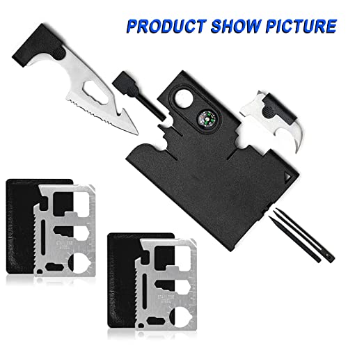 18 in 1 Credit Card Tool Survival Multitool Pocket Tool Set,2 pieces11-in-1 Survival Credit Card Multitool Gift For Men Multipurpose Tactical Wallet Tool,Best gift for men.