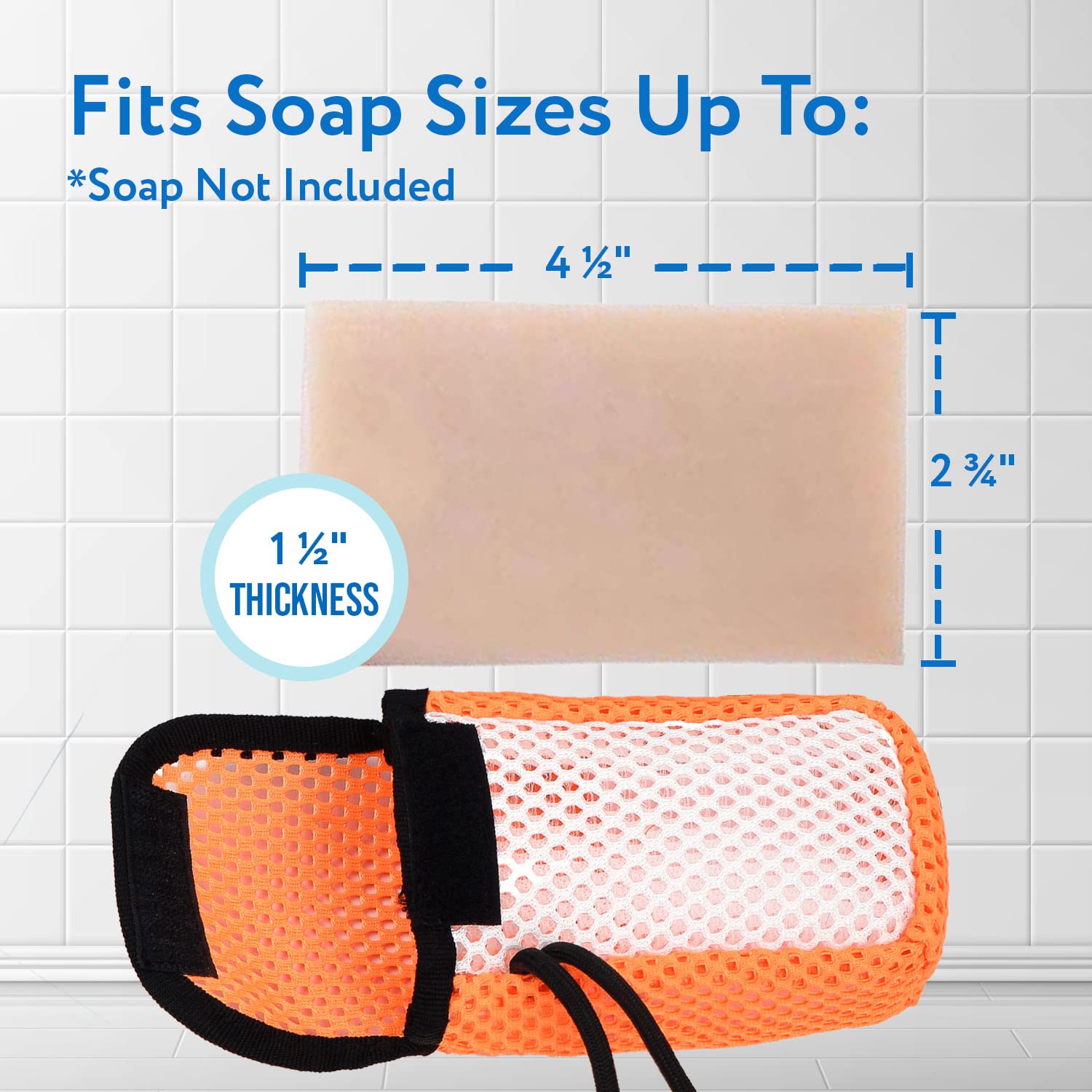 IMPRESA [3 Pack] Exfoliating Large Bar Soap Saver Pouch fits Duke Cannon Bar Soaps, Soap Scrubber Pouch Holds Up To 4.58 x 2.75 x 1.5 Inches Soaps