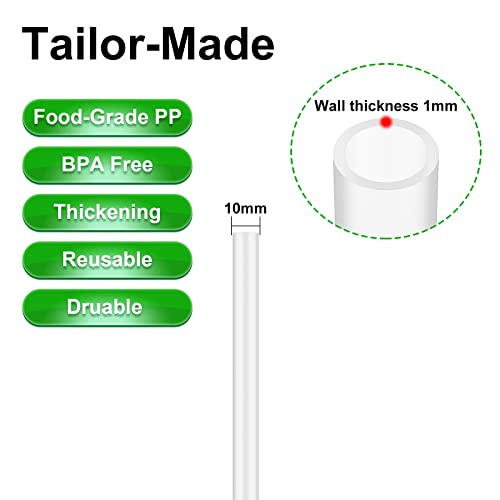 Replacement Straws for Stanley Tumbler Cups 20-40 oz, 6-Pack Reusable Thickened Plastic Clear Straws with Brush,Fit for Most Tumblers (10.4"(30oz))