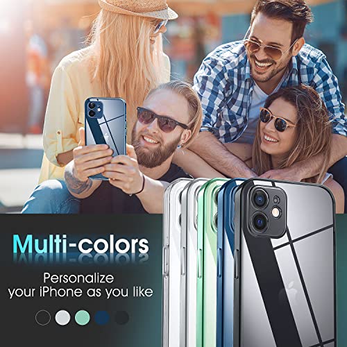 Supdeal Crystal Clear Case for iPhone 12 Mini, [Not Yellowing] [Camera Protection] [Military Grade Drop Tested] Transparent Shockproof Protective Phone Case Soft Silicone Slim Cover, 5.4 inch, Blue