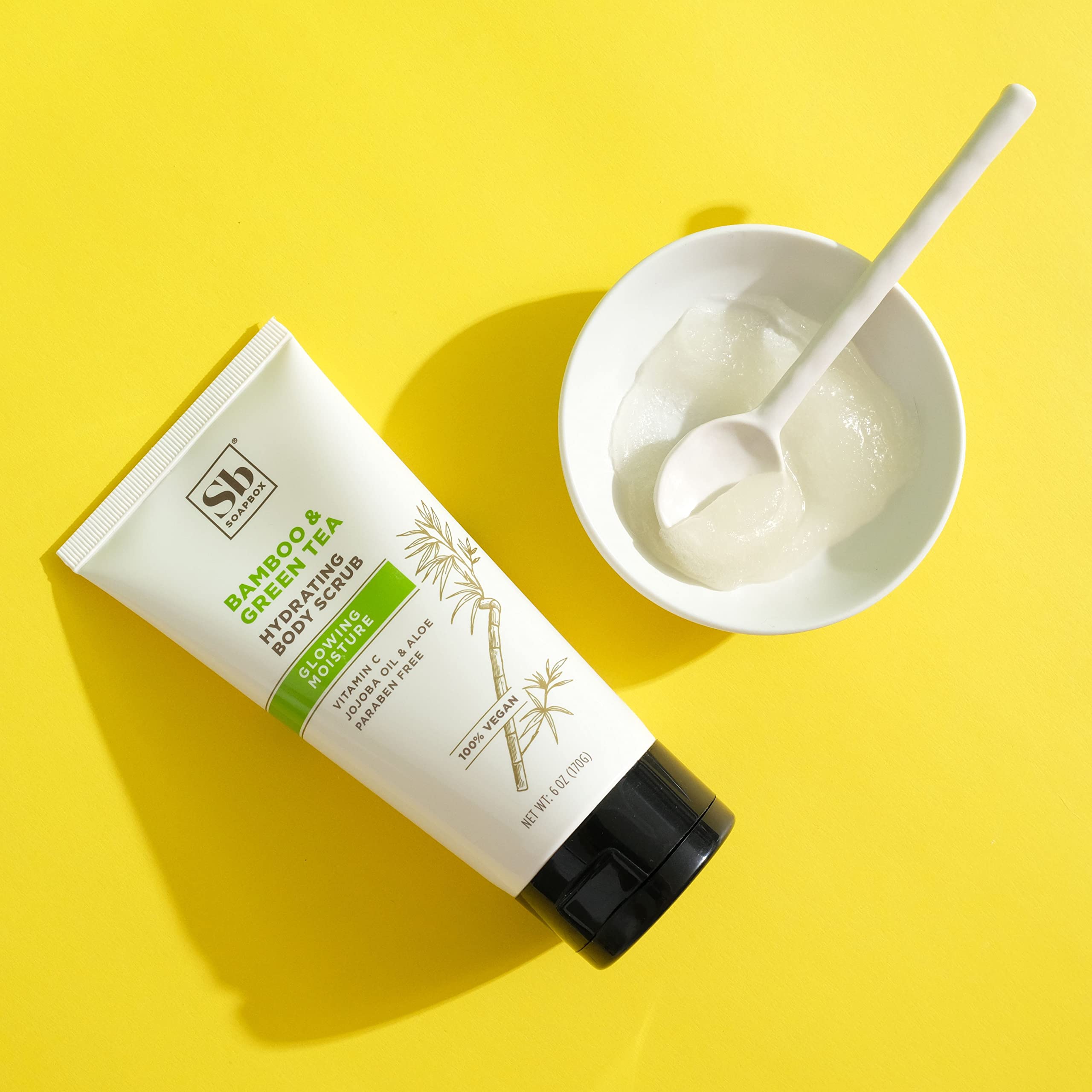 Soapbox Gentle Exfoliating Body Scrub ? Bamboo & Green Tea ? 6oz ? Moisturizing Body Scrub for Visibly Smoother Skin with Bamboo Oil, Vitamin C and Aloe Vera