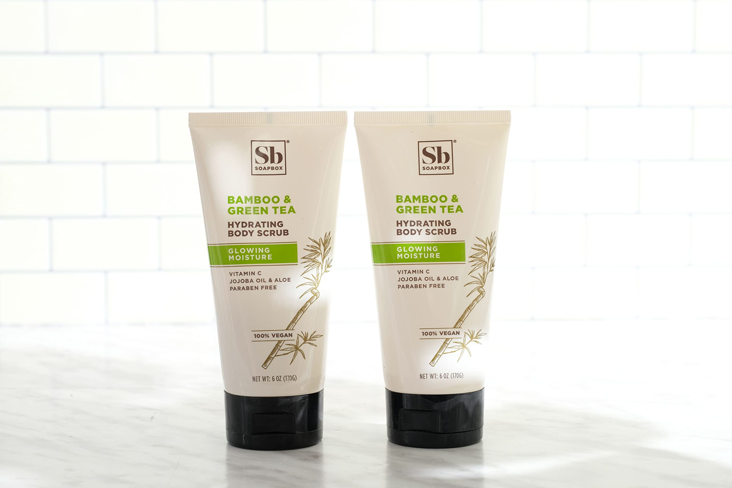 Soapbox Gentle Exfoliating Body Scrub ? Bamboo & Green Tea ? 6oz ? Moisturizing Body Scrub for Visibly Smoother Skin with Bamboo Oil, Vitamin C and Aloe Vera