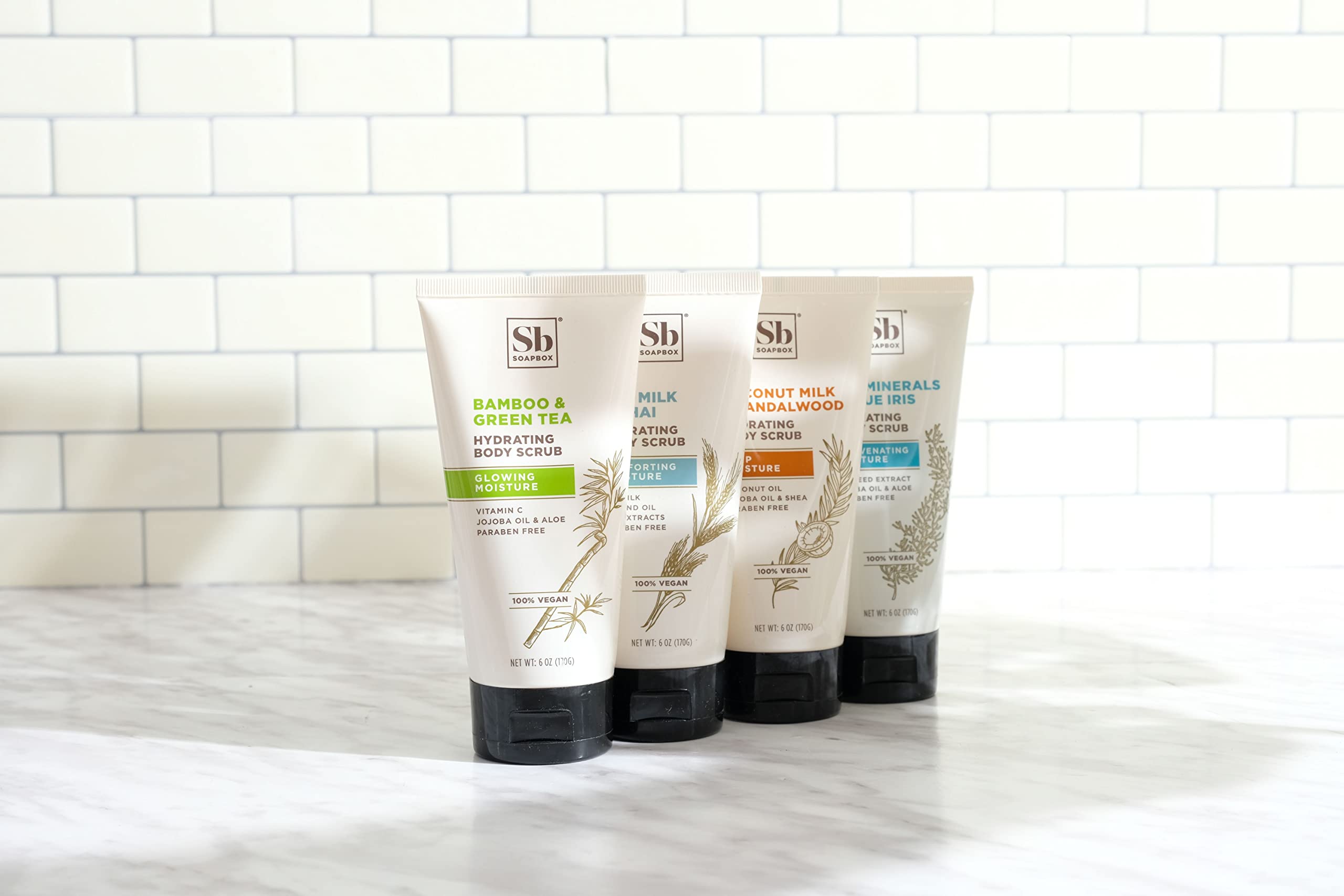 Soapbox Gentle Exfoliating Body Scrub ? Bamboo & Green Tea ? 6oz ? Moisturizing Body Scrub for Visibly Smoother Skin with Bamboo Oil, Vitamin C and Aloe Vera