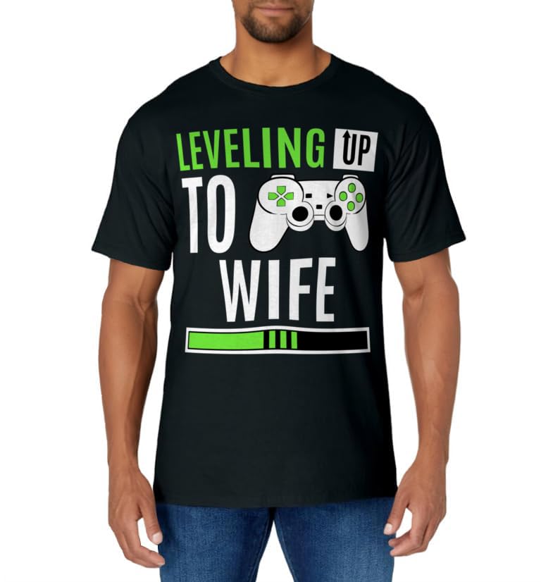 Leveling Up To Wife Gaming Engagement Bride Announcement T-Shirt