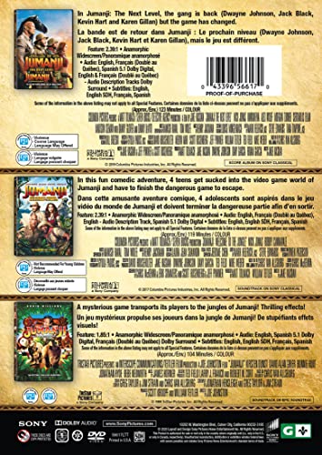 Jumanji (1995) / Jumanji: The Next Level / Jumanji: Welcome to the Jungle - Set (Bilingual)