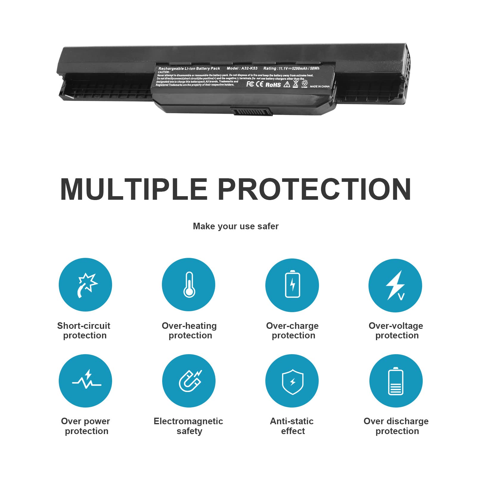 TREE.NB Asus Laptop Battery A31-K53 A32-K53 A32-K53S A41-K53 A42-K53 10.8 5200mAh Replacement