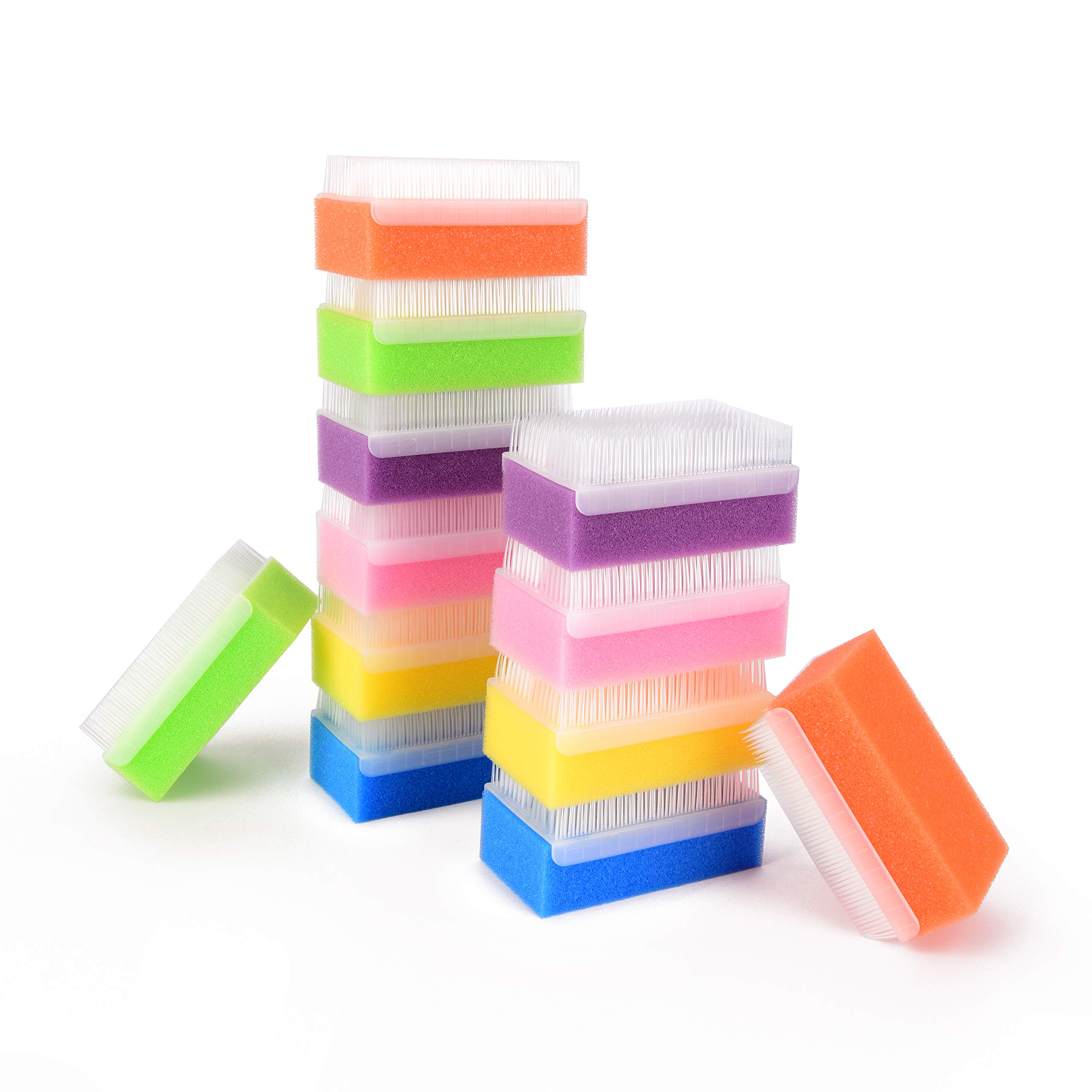 Special Supplies (12 Pack) Baby Bath Sponges Soft Foam Scrubber with Cradle Cap Bristle Brush - Body, Hair, and Scalp Cleaning - Gentle on Infant, Toddler Sensitive Skin - Great Sensory Feel