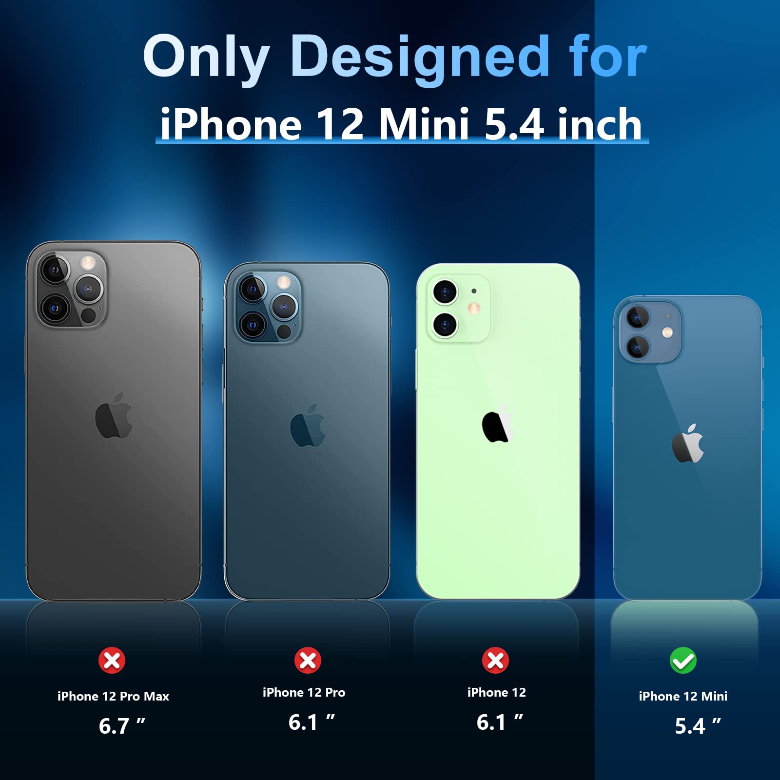 SPIDERCASE iPhone 12 Mini Clear Case: Non-Slip, Shockproof, & 2 Tempered Glass Screen Protectors