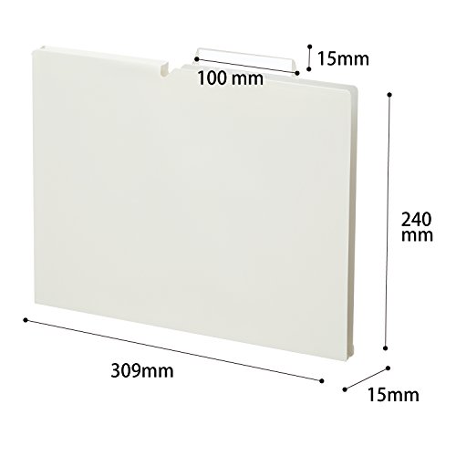 Kokuyo NEOS A4 File Folders, 0.6 Inches (15 mm) Depth, 3 Side Binding PP Type with A Customizable Tab, 10 Pack of Off White, Japan Import (A4P-NEF15WX10)