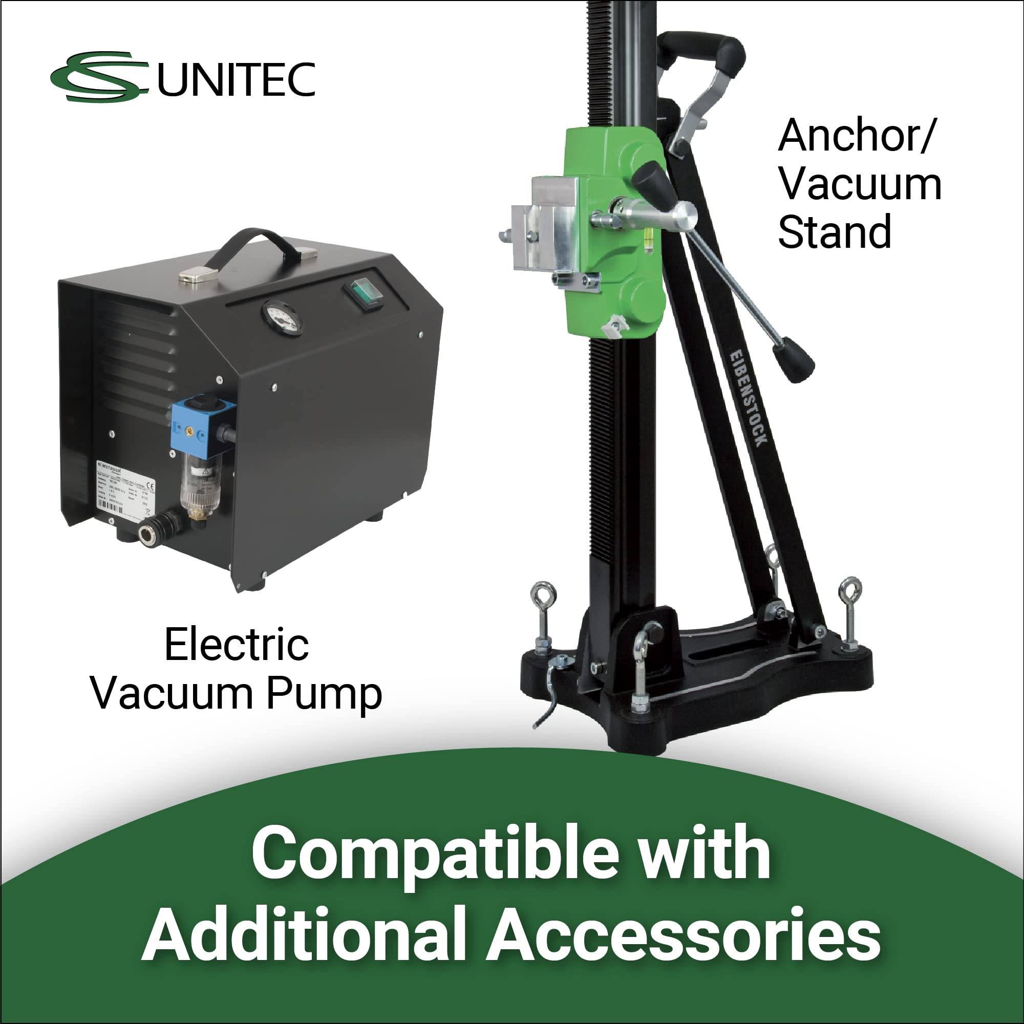 CS Unitec ETN 162/3 P - 6-3/8" Capacity Concrete Core Drill - Wet/Dry Diamond Core Drill - 3-Speed For Concrete, Brick, Block, and Stone - MADE IN GERMANY - 110V