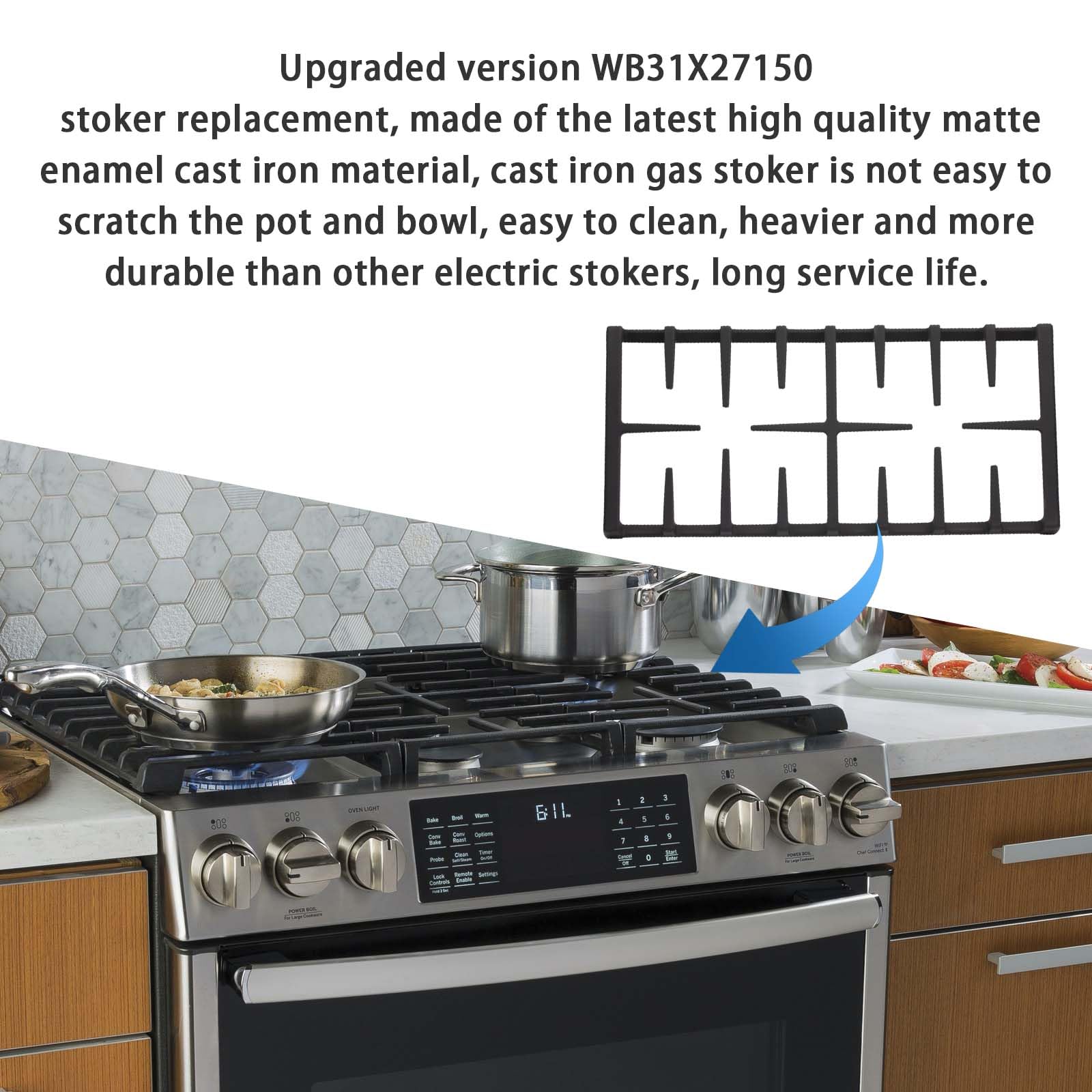 WB31X27150 Grate Replacement Parts Center Gratefor GE Gas Stove Replace WB31X24737 AP5985159 Gas Range Burner Grate