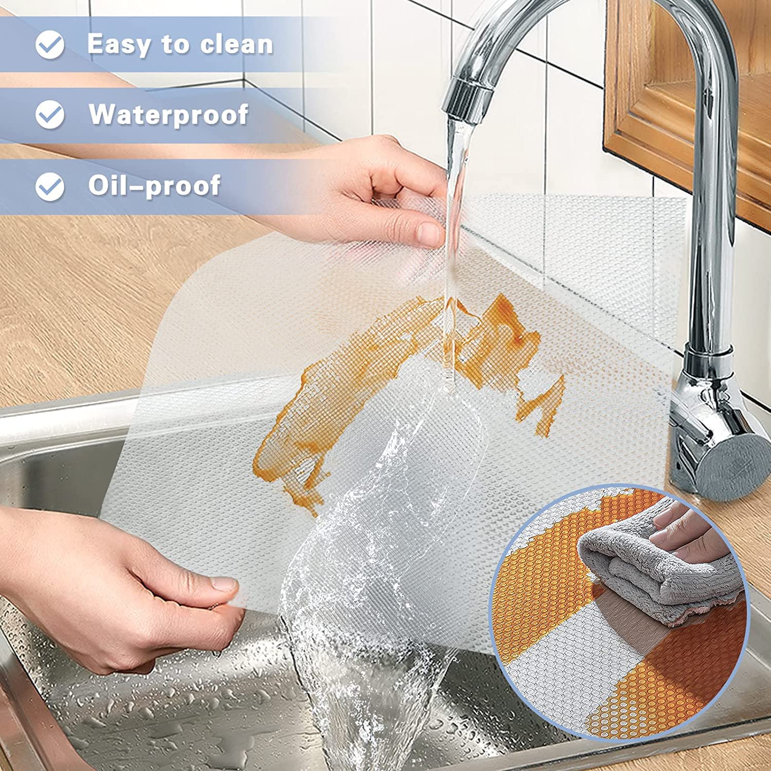 GEEBOBO Shelf Liner 12inx20ft, Refrigerator Liners, Wire Shelf Liner, Shelf Liners for Kitchen Cabinets Non-Adhesive, Clear Plastic Fridge Shelf Liner Fits Glass Shelves, Drawers, Dresser, Pantry