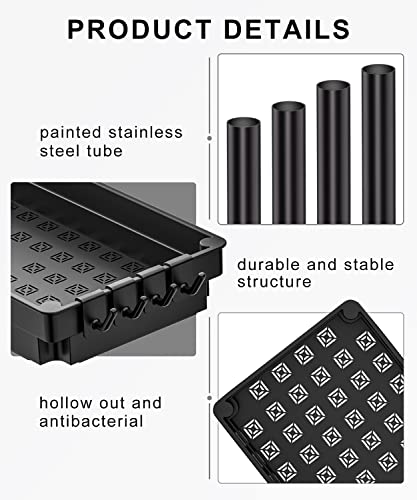 Fowooyeen Under Sink Organizers and Storage, Bathroom Organization Cabinet with Hooks Hanging Cup, Multi-Purpose Sliding Countertop Storage Shelf for Bathroom and Kitchen Semi-Transparent