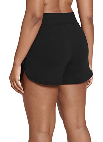 Jockey Women's Loungewear French Terry 3.5" Short, Black, S