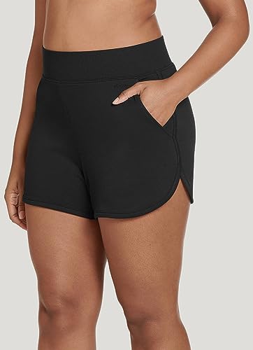 Jockey Women's Loungewear French Terry 3.5" Short, Black, S
