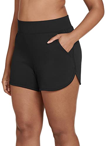 Jockey Women's Loungewear French Terry 3.5" Short, Black, S