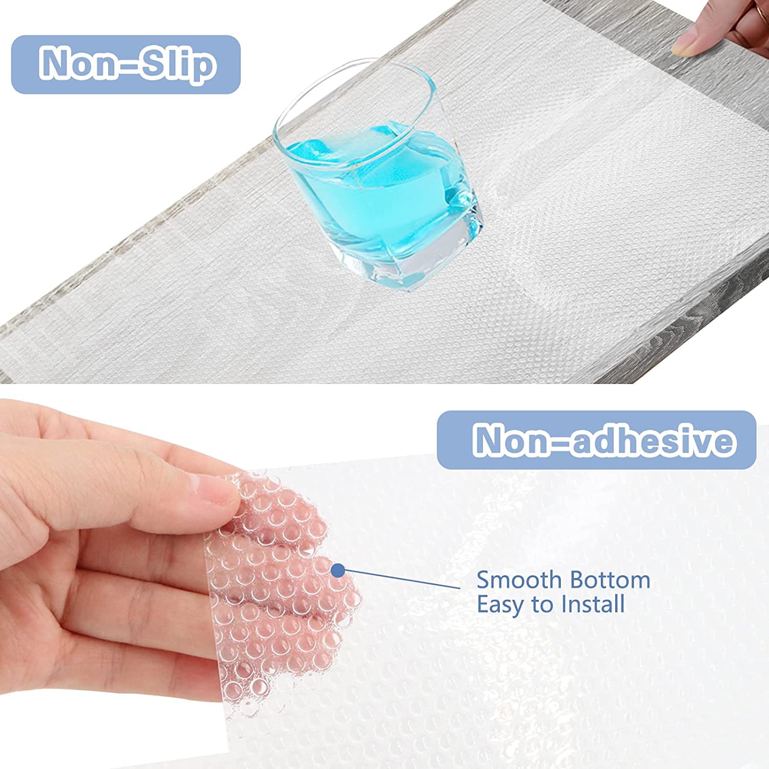 GEEBOBO Shelf Liner 12inx20ft, Refrigerator Liners, Wire Shelf Liner, Shelf Liners for Kitchen Cabinets Non-Adhesive, Clear Plastic Fridge Shelf Liner Fits Glass Shelves, Drawers, Dresser, Pantry