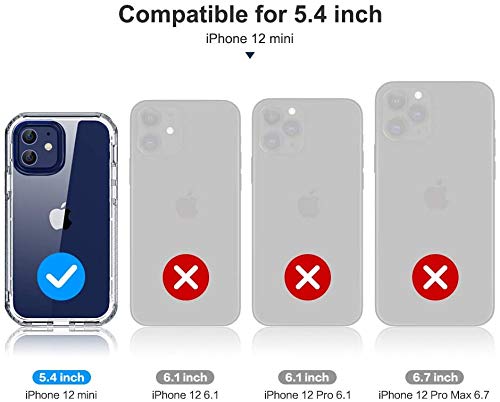 SZINTU iPhone 12 Mini Clear Case - Card Holder Slot, Slim Fit, Wireless Charging Compatible, TPU Shockproof Wallet Bumper