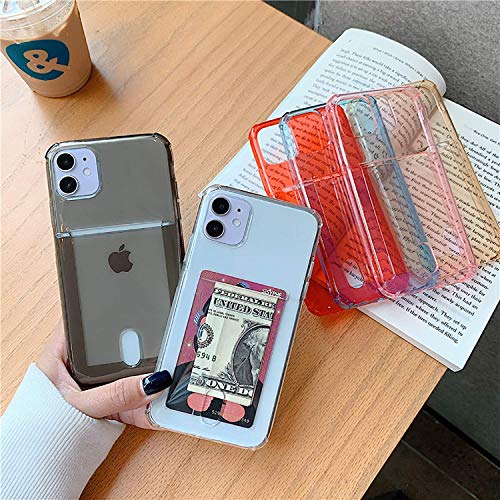 SZINTU iPhone 12 Mini Clear Case - Card Holder Slot, Slim Fit, Wireless Charging Compatible, TPU Shockproof Wallet Bumper