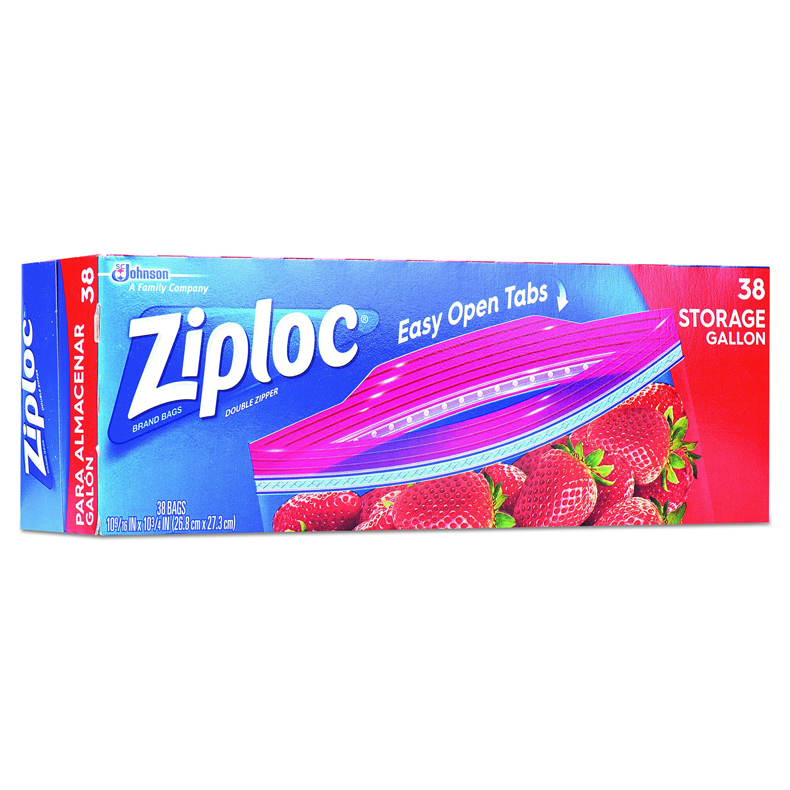 Ziploc 665016 Double Zip/ Storage Bags, 10-9/16 x 10-3/4, 1 Gal, Clear, 38/Box (Case of 9 Boxes)