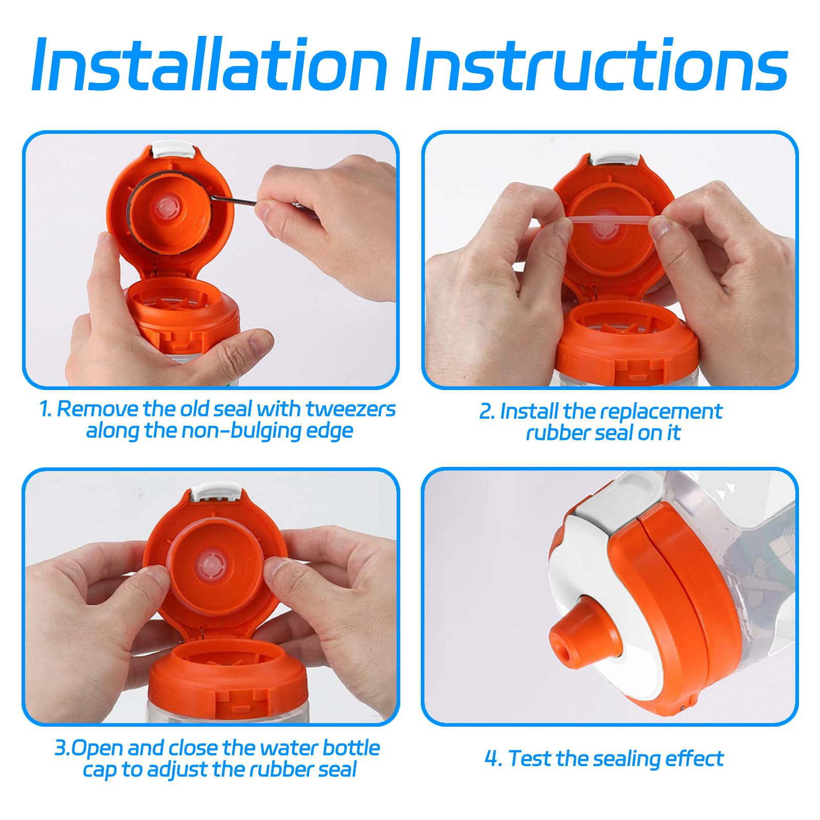 Replacement Gasket Compatible with Gatorade Water Bottle (8 Pack), Silicone Lid Seal Replacement for Gatorade Gx Hydration System Bottle, Reusable Silicone Seals
