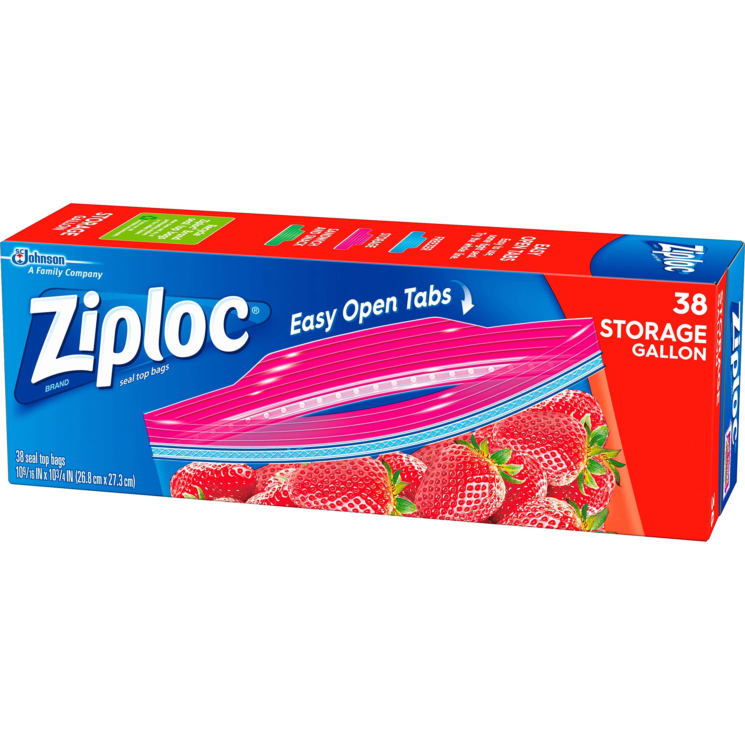 Ziploc 665016 Double Zip/ Storage Bags, 10-9/16 x 10-3/4, 1 Gal, Clear, 38/Box (Case of 9 Boxes)