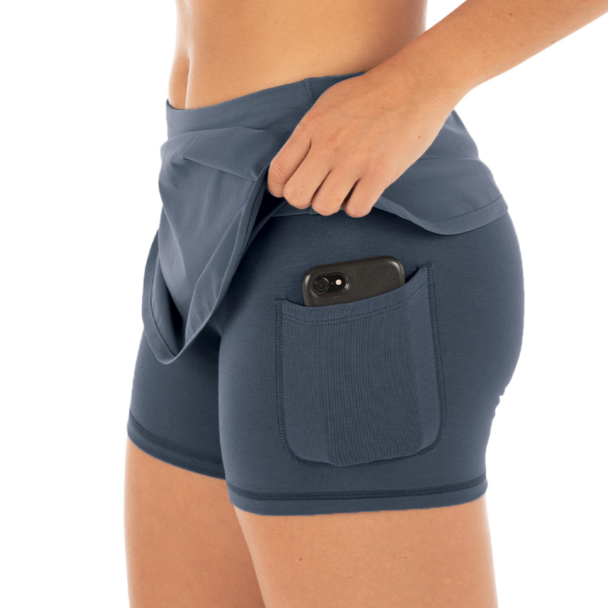 Free Fly Women's Lined Breeze Skort - Lightweight, Breathable Sun Protection UPF 50+ Casual Skort with Bamboo Viscose Liner - Blue Dusk II, Small