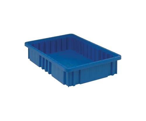 Quantum DG92035BL Dividable Grid Storage Containers (3 1/2' H x 10 7/8' W x 16 1/2' D) [Set of 12] Color: Blue