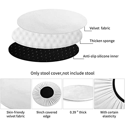 Kuilepa Gamepad Joystick Game Round Bar Chair Cushion Cover 14 Inch,Bar Stool Protector with Elastic, Soft Washable Round Chair Cover for Wooden Metal Stools