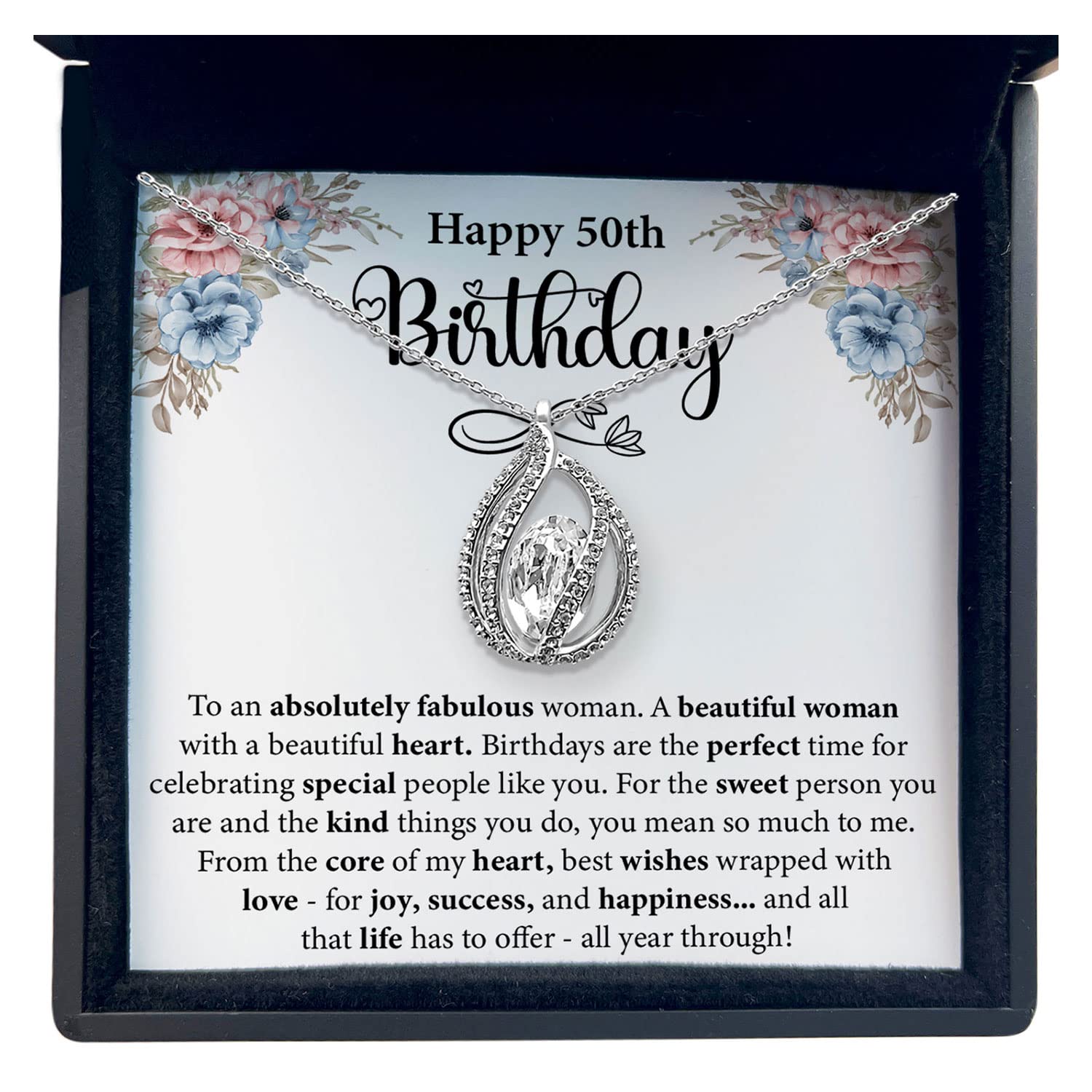 TRYNDI 50th Birthday Gifts For Women, 50th Birthday Gift Ideas, Mom Birthday Gifts From Daughter, 50 Birthday Gifts For Women, Happy Birthday Presents For Women, Happy Birthday Gifts For Mom, Grandmother, Wife, Sister, Friend 50th Birthday Cards Gifts For