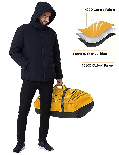 Ubon Travel Duffel Bag Carry on Bags for Airplane 55L for luggage Travel (Yellow,55L)