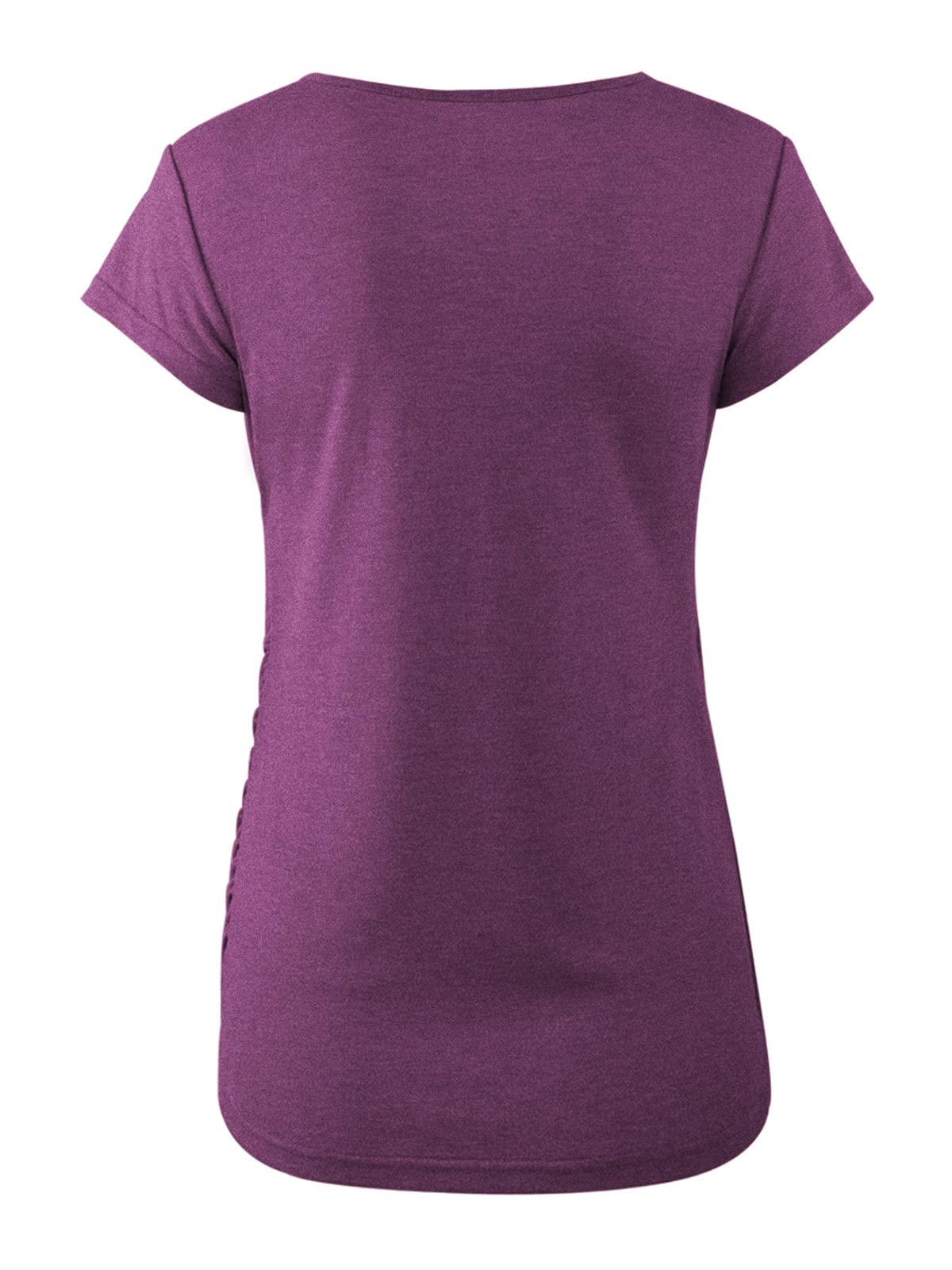 Ecavus 3PCS Women's Maternity Nursing Tops for Breastfeeding Short Sleeve Side Ruched Nursing Shirts