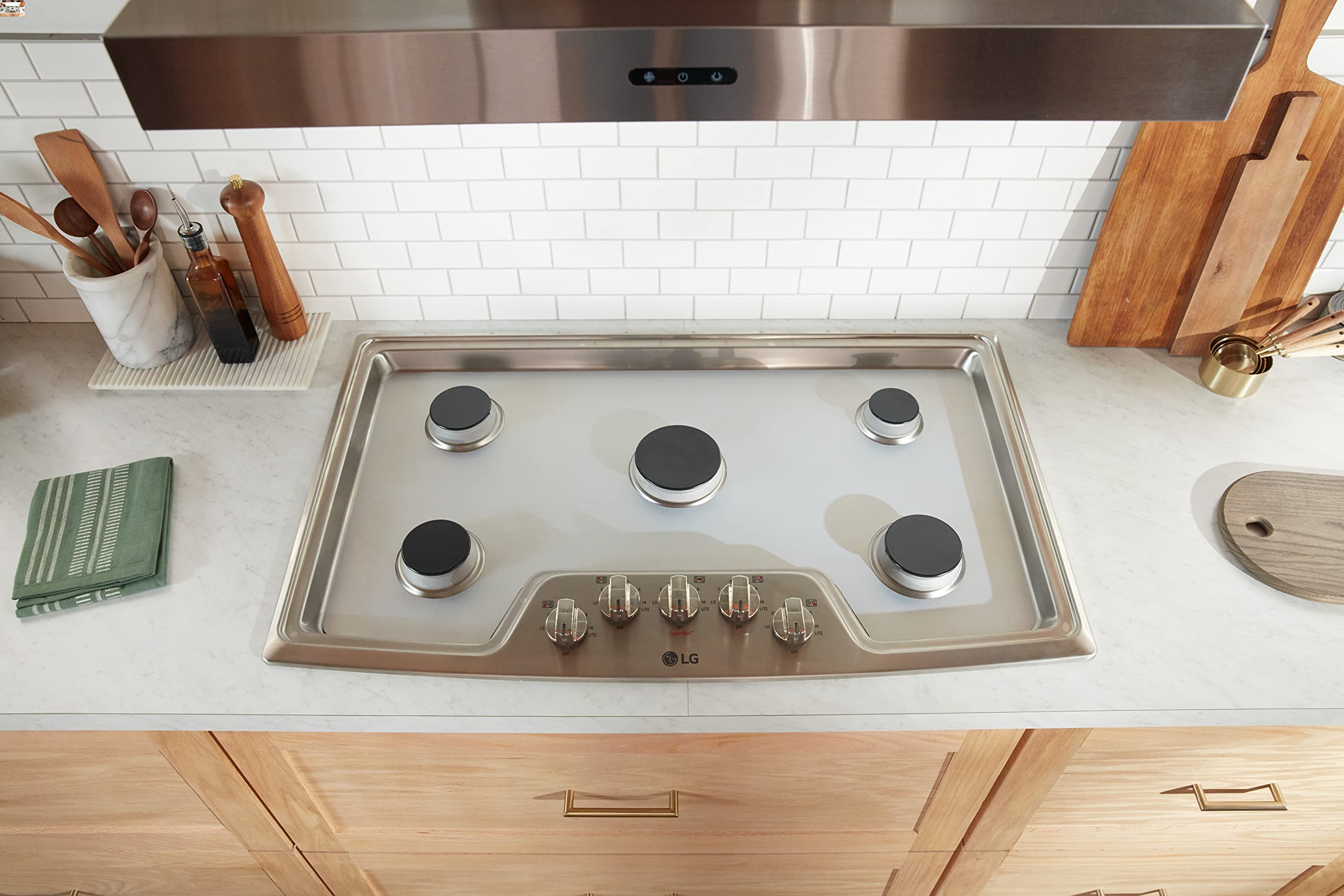 StoveGuard USA-Made, Custom Designed & Precision Cut Stove Cover for Gas Stove Top, 6-Burner Lite GE Gas Range Stove Top Cover, Model# C2S950P2M1S1