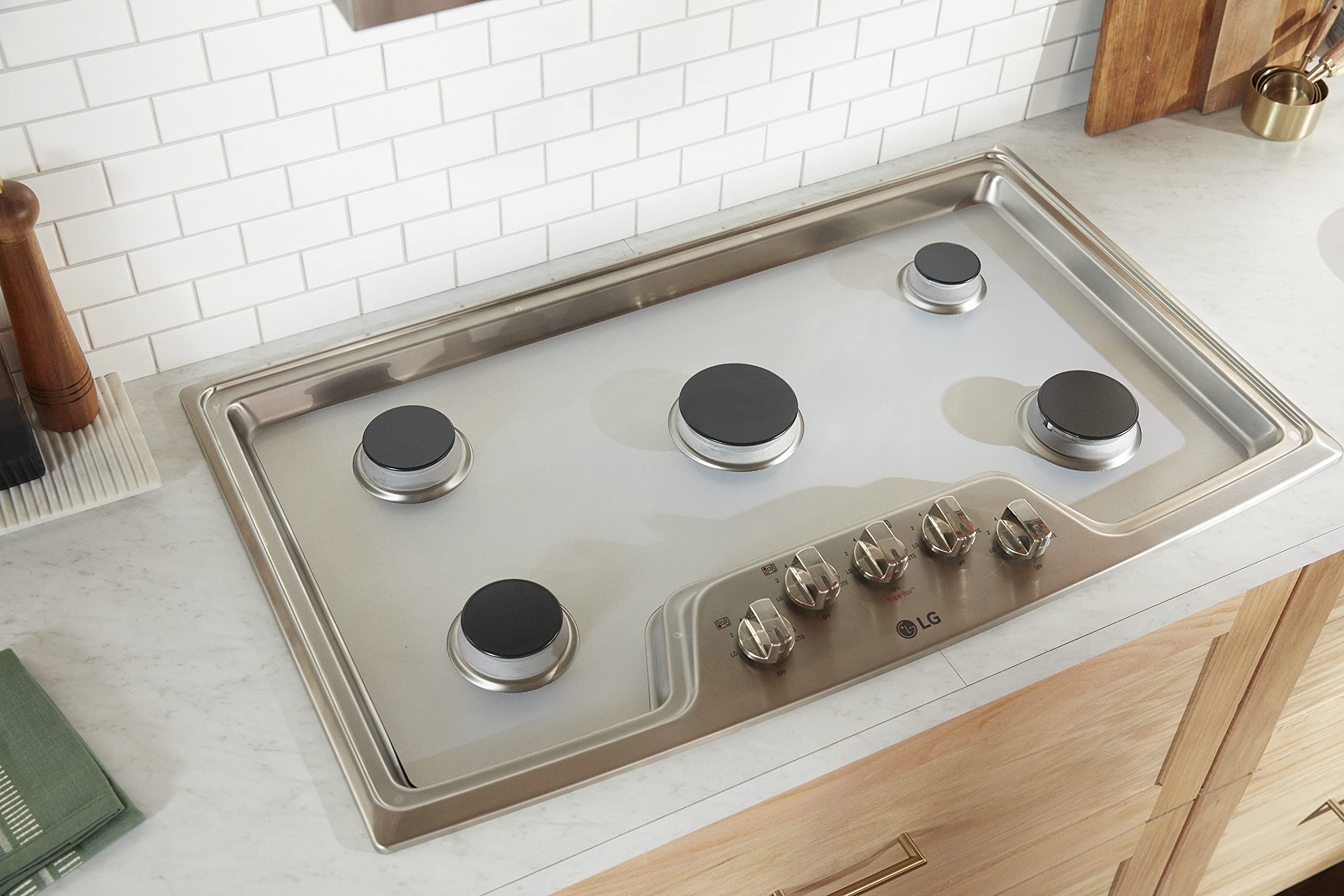 StoveGuard USA-Made, Custom Designed & Precision Cut Stove Cover for Gas Stove Top, 6-Burner Lite GE Gas Range Stove Top Cover, Model# C2S950P2M1S1