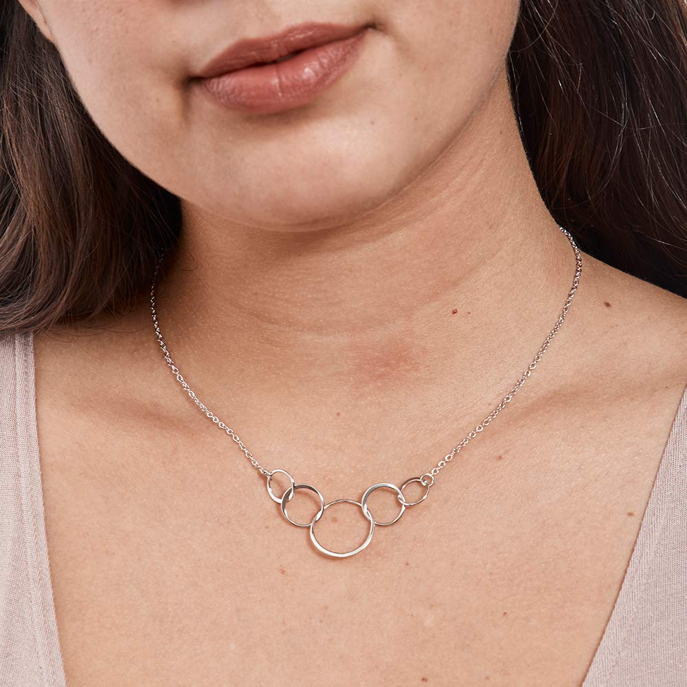 Dear Ava 50th Birthday Gift Necklace: Birthday Gift, Jewlery Gift For Her, 5 Asymmetrical Circles (silver-plated-brass, NA)