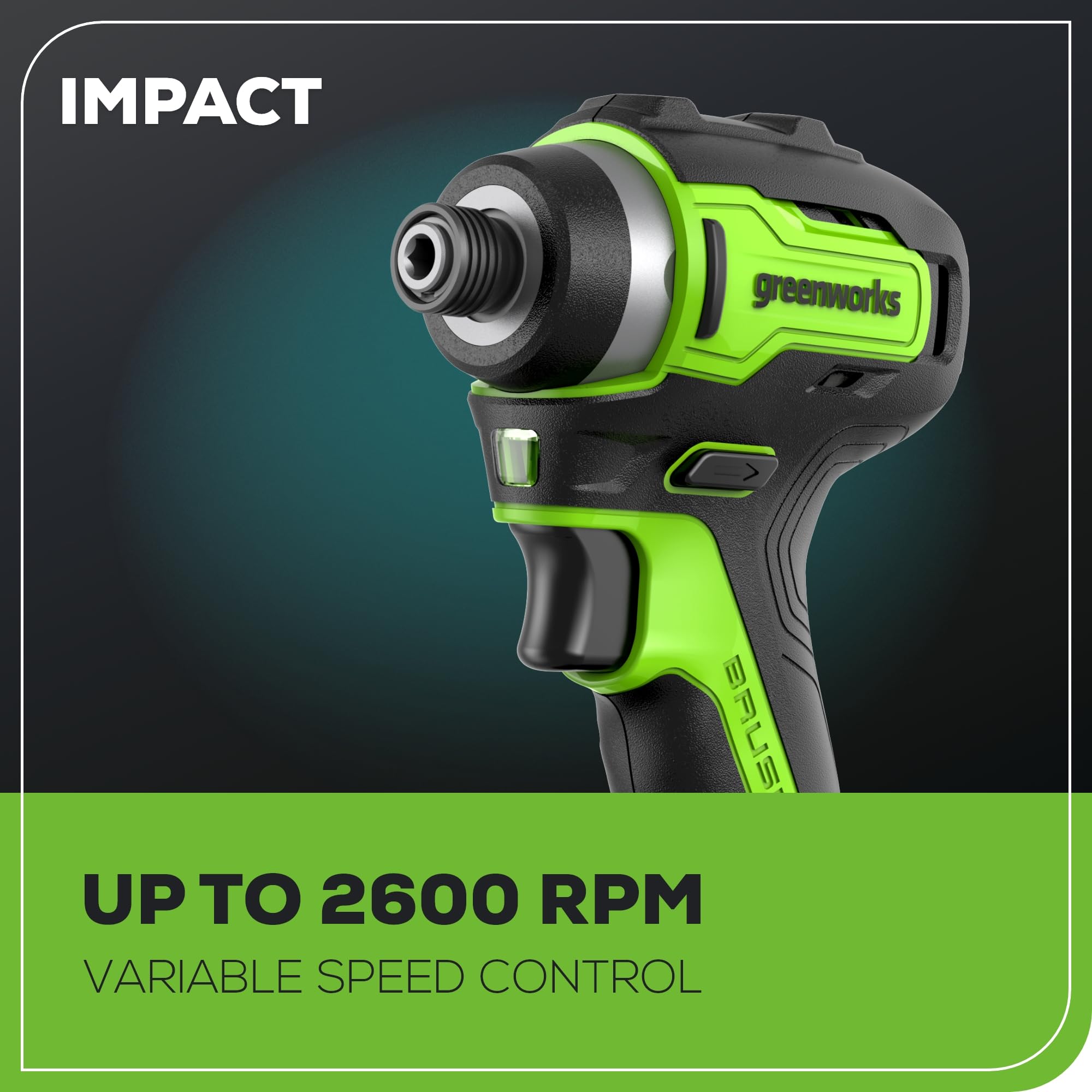 [Professional Grade] Greenworks 24V Max Cordless Brushless Drill + Impact Combo Kit, (2) 2.0Ah Batteries, FAST Charger, and Bag Included