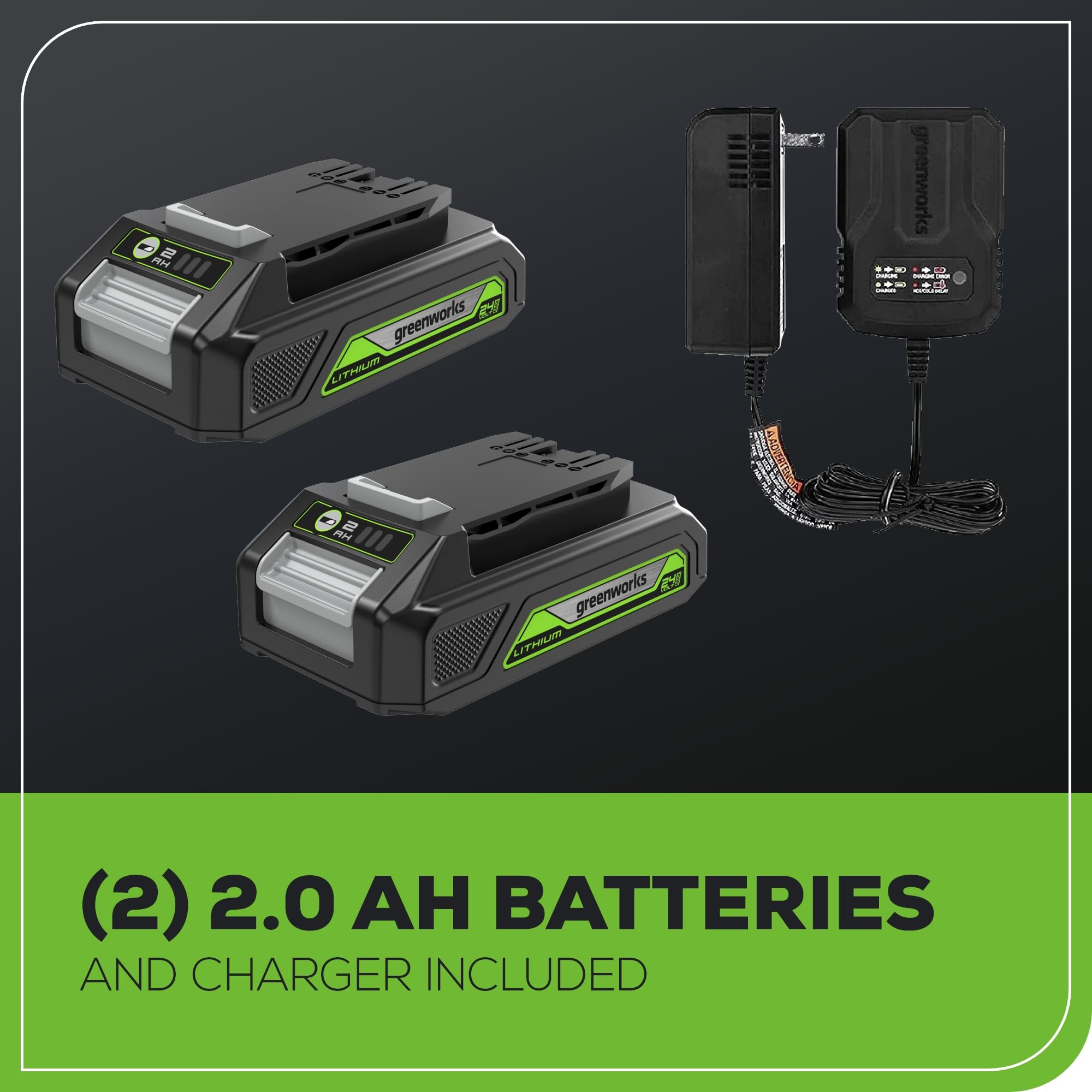 [Professional Grade] Greenworks 24V Max Cordless Brushless Drill + Impact Combo Kit, (2) 2.0Ah Batteries, FAST Charger, and Bag Included