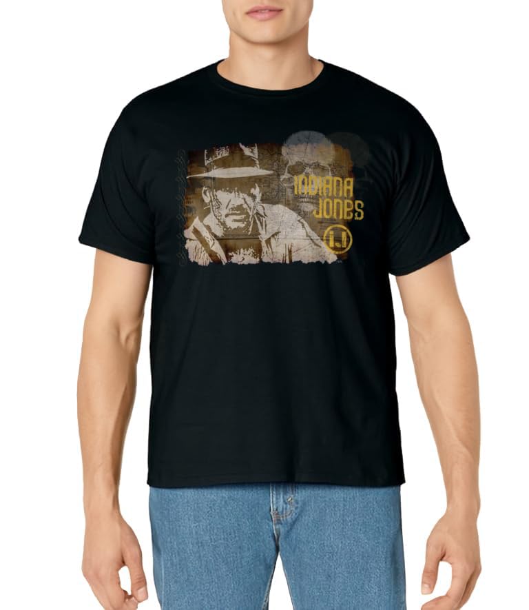 Lucasfilm Indiana Jones Vintage Map and Skull T-Shirt