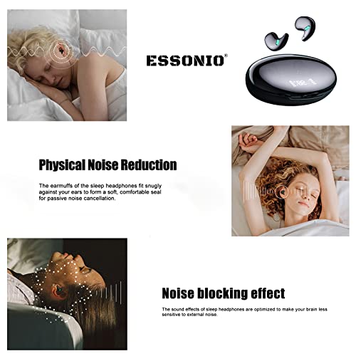 ESSONIO Sleeping Headphones Sleep Headphones Sleep Noise Cancelling Headphones for Sleeping Headphones for Side Sleepers with Microphone