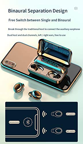 Wireless Earbuds, Bluetooth 5.0 TWS Wireless Earphones In-Ear Deep Bass Built-in Mic Bluetooth Earphones 4-5 Hour Playtime, IP7 Earbuds Noise Reduction Microphone, LCD Display, for Sports/Working