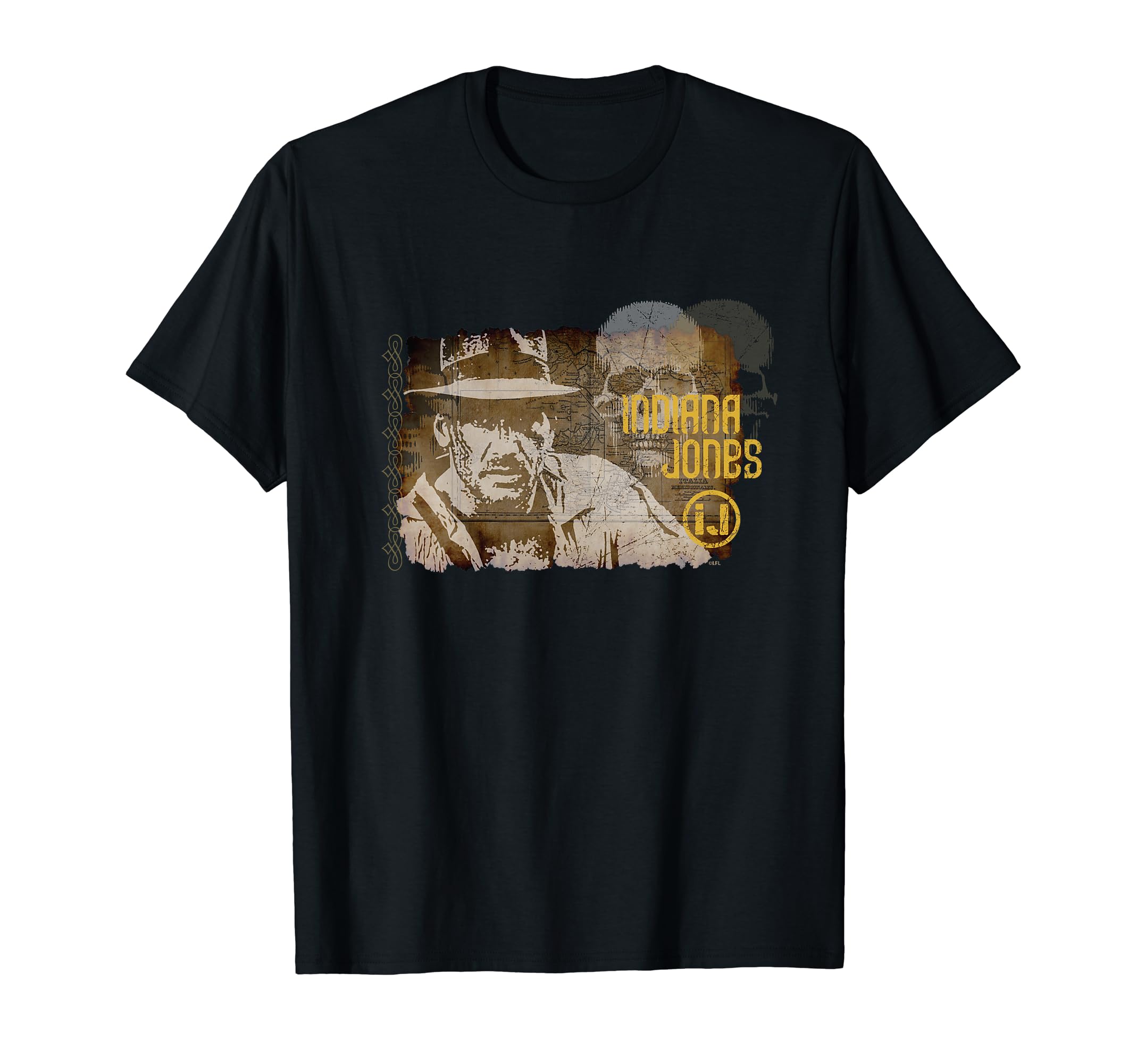 Lucasfilm Indiana Jones Vintage Map and Skull T-Shirt