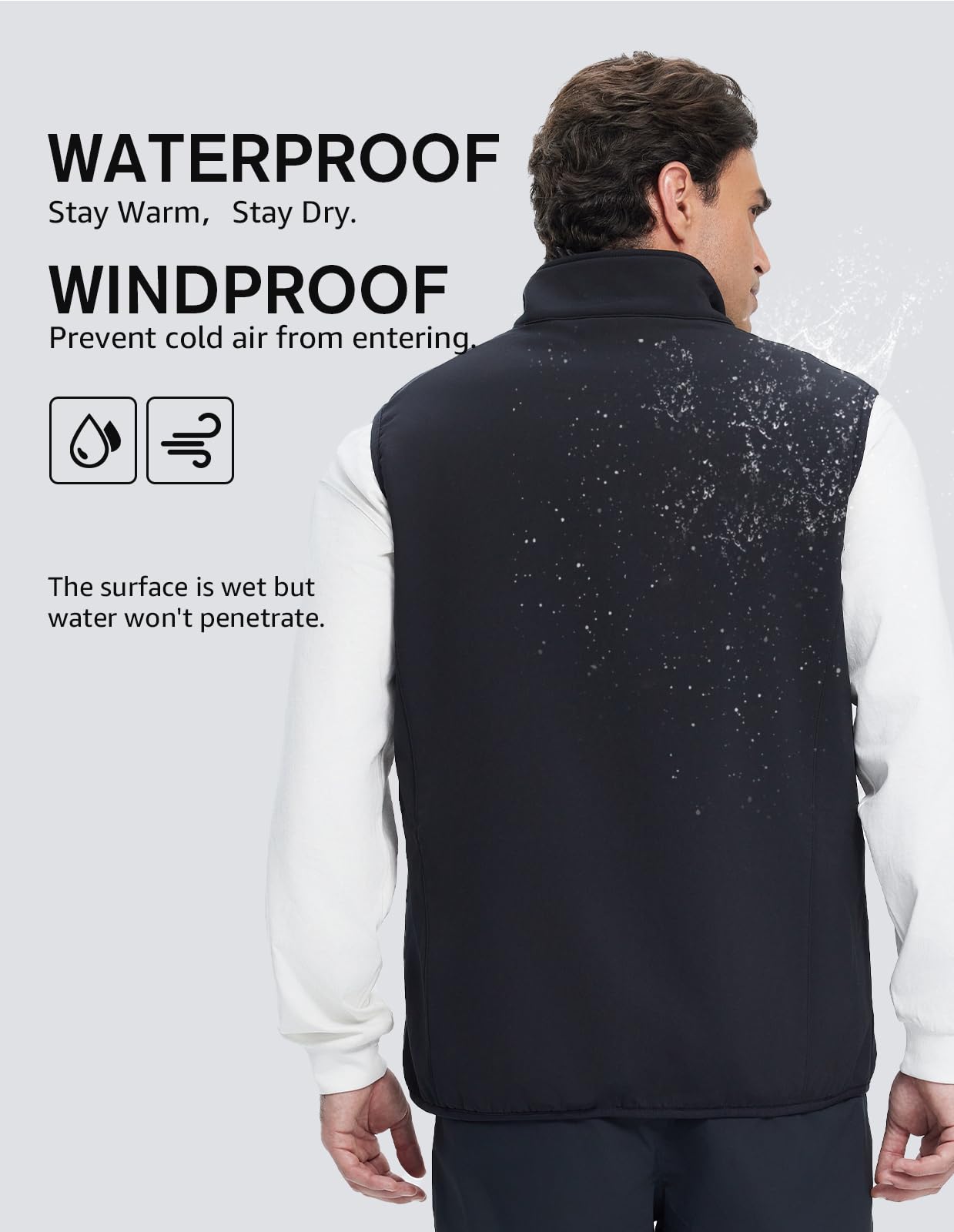 fit space Men's Lightweight Vest Softshell Sleeveless Windproof Jacket with Zipper Pcoket Cycling Travel Hiking Running Golf (Black, Large)