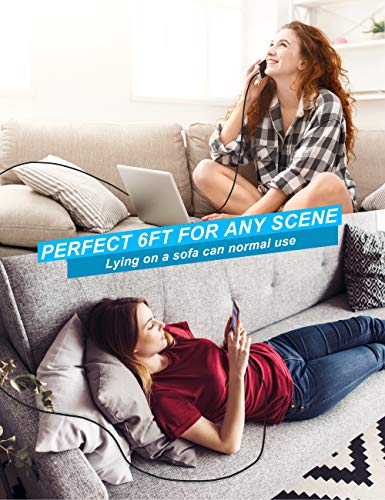 Micro USB Cable, Spater Nylon Braided Cord Android Charger (2-Pack, 6.6 Feet) Sync and Fast Charging Cable Compatible with Samsung, Kindle, Android Smartphones, Moto G5, PS4 (Black)