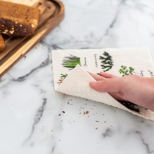 Full Circle Zero Waste Sponge Cloth β Absorbent Swedish Dishcloth β Reusable Kitchen Cloth Wipes Dishes & Surfaces - Biodegradable & Compostable Cotton/Cellulose Sponge Cloth