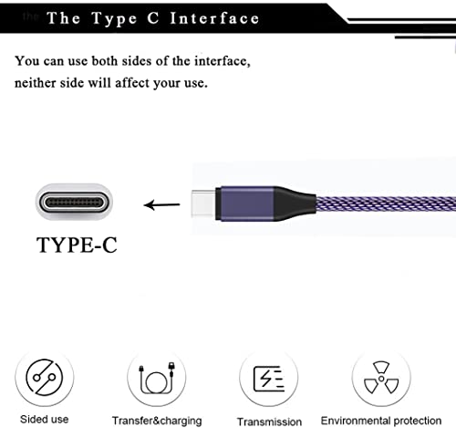 6FT 3A Fast USB C Charging Cord 2Pack Compatible with Amazon Fire 9th 10th 11th 12th Generation Tablet,New Fire HD 8 HD10 8Plus Tablet and Kids Edition 2019 2020 2021 Fire 72022- Purple